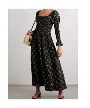 DÔEN Wilmina Floral Print Midi Dress