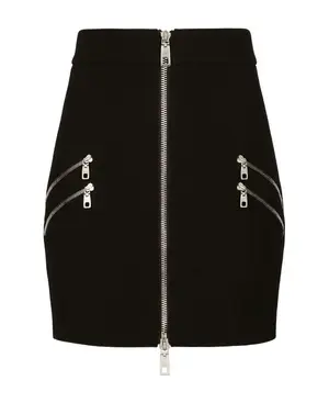 Dolce & Gabbana Wool High-waist Zipped Mini Skirt