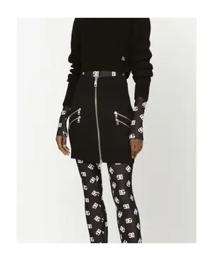 Dolce & Gabbana Wool High-waist Zipped Mini Skirt