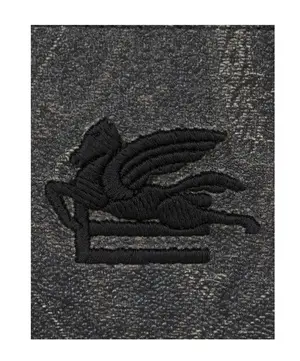 Etro Paisley Logo Embossed Wallet - Black