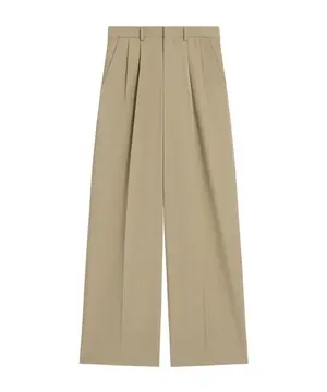 Celine Pleated Trousers In Cotton And Wool Gabardine