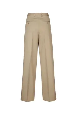 Celine Pleated Trousers In Cotton And Wool Gabardine