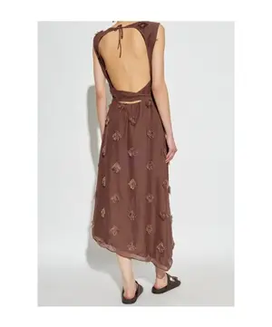 SAMSOE SAMSOE Samsøe Samsøe Saportofino Dress Asymmetrical Hem & Open Back - Red