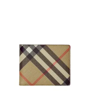 Burberry Check-printed Bi-fold Wallet - Sand-colored