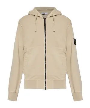 Stone Island Logo Patch Zip-up Hoodie - No