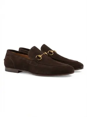 Gucci Jordaan Horsebit Detail Slip-on Loafers - Brown