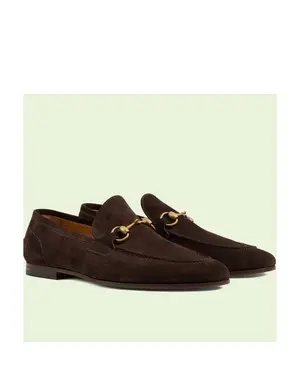 Gucci Jordaan Horsebit Detail Slip-on Loafers - Brown