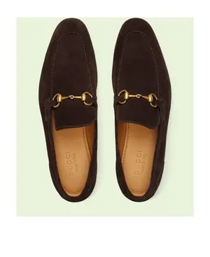 Gucci Jordaan Horsebit Detail Slip-on Loafers - Brown