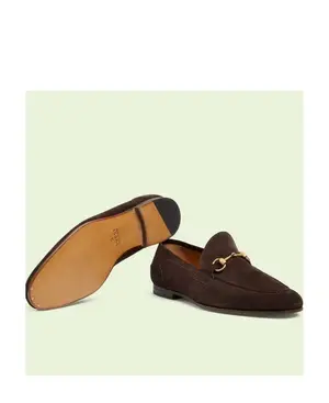 Gucci Jordaan Horsebit Detail Slip-on Loafers - Brown
