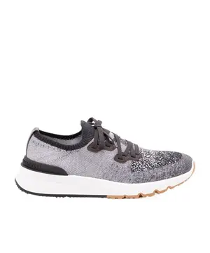 Brunello Cucinelli Round Toe Lace-up Sneakers - Gray