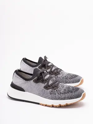 Brunello Cucinelli Round Toe Lace-up Sneakers - Gray
