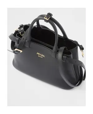 Prada Small Leather Handbag With Double Belt