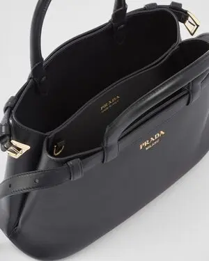 Prada Small Leather Handbag With Double Belt