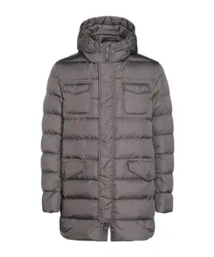 Herno Hooded Quilted Down Coat - Gray