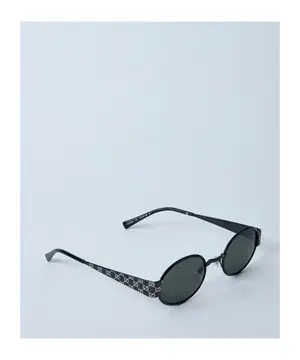 Gucci Oval Frame Sunglasses With Logo Detail
