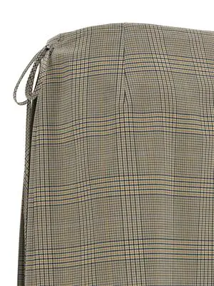 Marni Checked Pleated Skirt - Gray