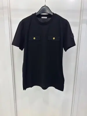 Moncler Button Detailed Crewneck T-shirt