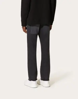 Valentino Garavani Patchwork Detailed Tapered Jeans