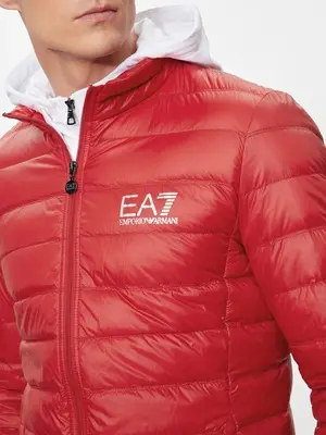 EA7 Quilted Hooded Down Jacket