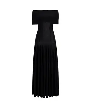 Khaite Ava Flared Maxi Dress - Black