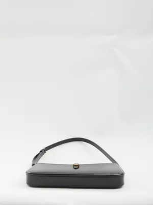 Celine Tina Shoulder Bag In Shiny Calfskin - Black