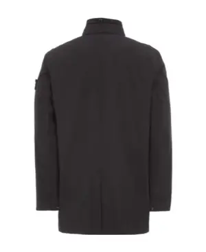 Stone Island Logo Patch Zip-up Jacket - Black