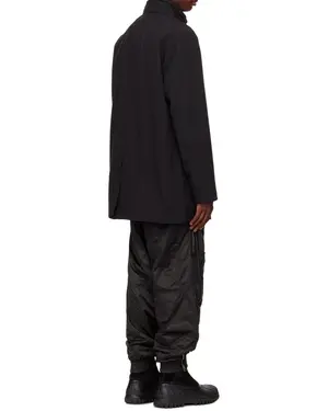 Stone Island Logo Patch Zip-up Jacket - Black