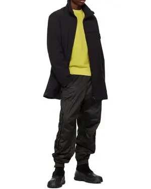 Stone Island Logo Patch Zip-up Jacket - Black
