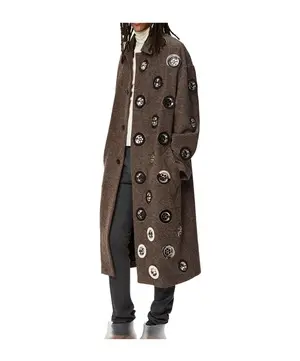 Loewe Sinkhole Embellished Wool Coat