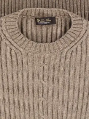 Loro Piana Plane Tree Ribbed Crewneck Jumper