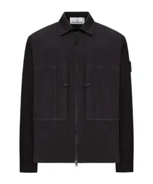 Stone Island Zip-front Badge Shirt
