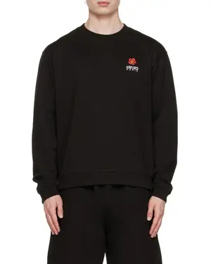 Kenzo Boke Flower Crest Logo Embroidered Crewneck Sweatshirt