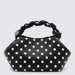 GANNI Polka Dot Mini Bag With Knotted Top Handle - Black