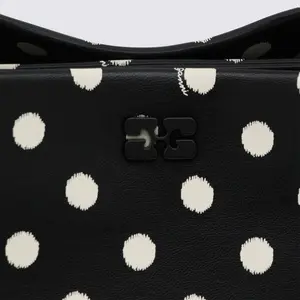 GANNI Polka Dot Mini Bag With Knotted Top Handle - Black
