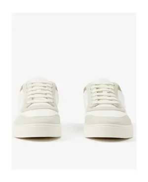 Burberry Checked Lace-up Sneakers - White