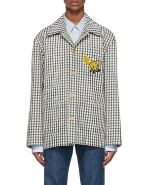 Gucci Gingham Patch-detail Jacket