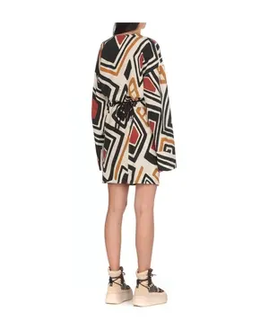 Dsquared2 Geometric Print Mini Wrap Dress - Black
