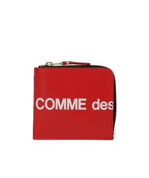 Comme Des Garçons Logo Printed Wallet - Red