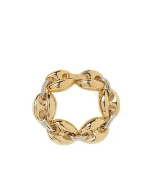 Rabanne Eight Chunky Bicolored Link Bracelet - Yellow