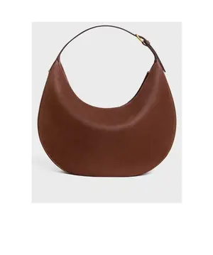 Celine Large Lulu Hobo Bag In Grained Nubuck Calfskin - Chestnut
