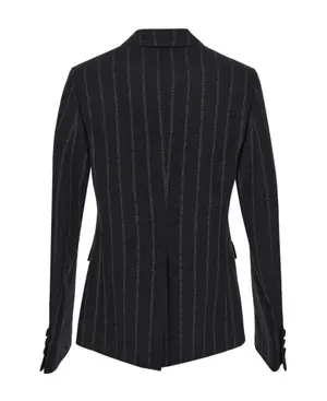 Versace Single-breasted Blazer With Jacquard Logo
