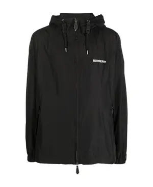 Burberry Hooded Zip-up Jacket With Drawstring