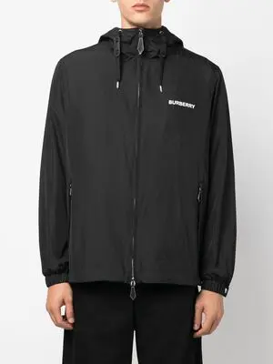 Burberry Hooded Zip-up Jacket With Drawstring