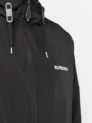 Burberry Hooded Zip-up Jacket With Drawstring