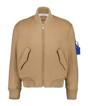 Off-white Zip Up Outerwear For Men