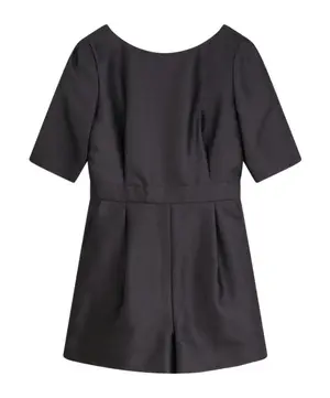 Max Mara Sandalo Boat Neck Open-back Playsuit - Black