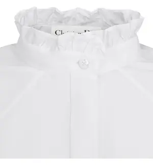 Dior Embroidered Blouse With Ruffled Collar