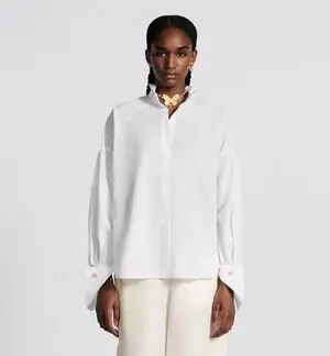 Dior Embroidered Blouse With Ruffled Collar