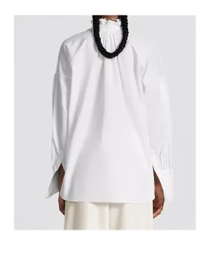 Dior Embroidered Blouse With Ruffled Collar
