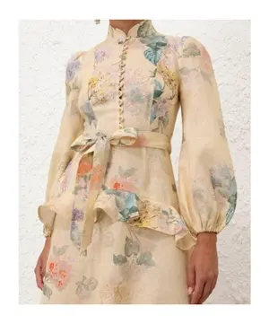 Zimmermann Illuminate Peplum Midi Dress
